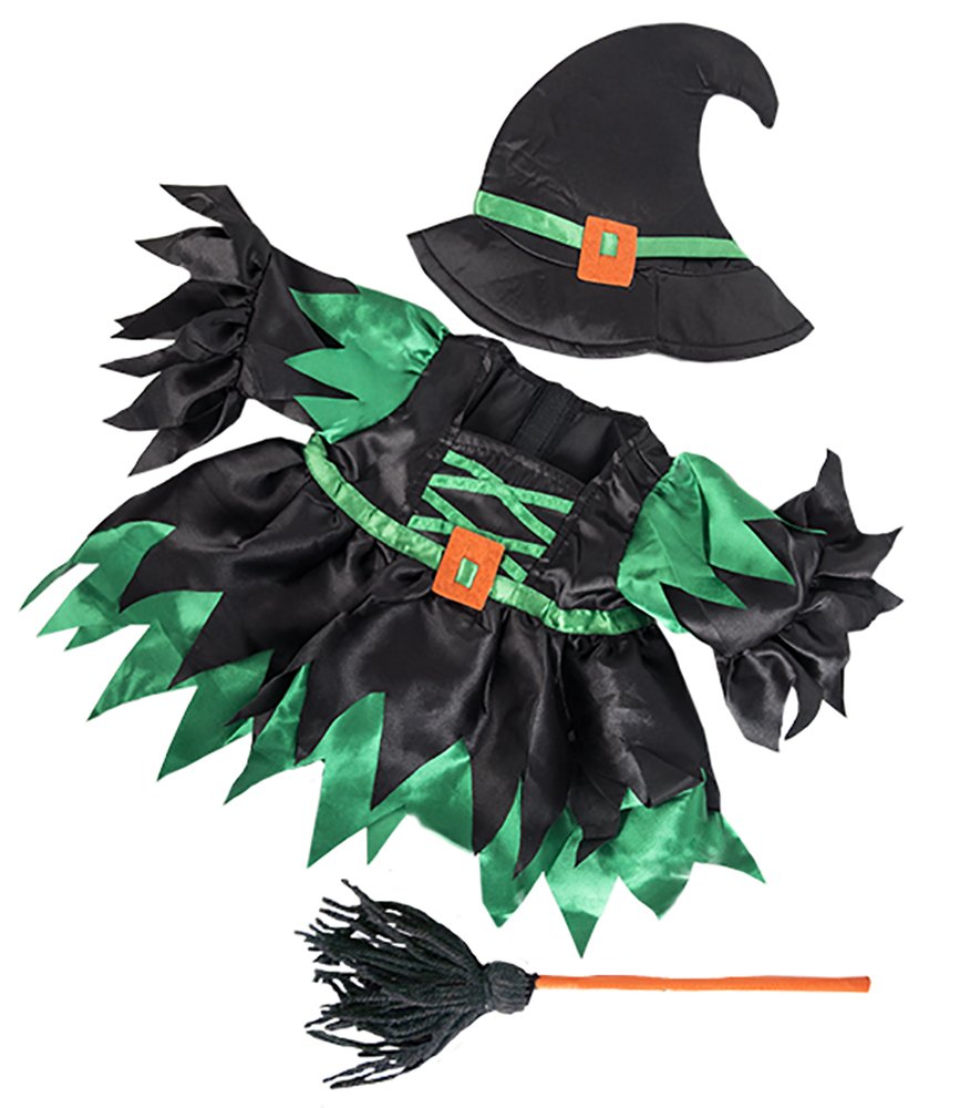 Wicked Witch Costume Teddy Bear Clothes Outfit Fits Most 14" - 18" Build-a-bear and Make Your Own Stuffed Animals