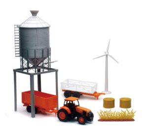 kubota m5-111 tractor and grain bin playset