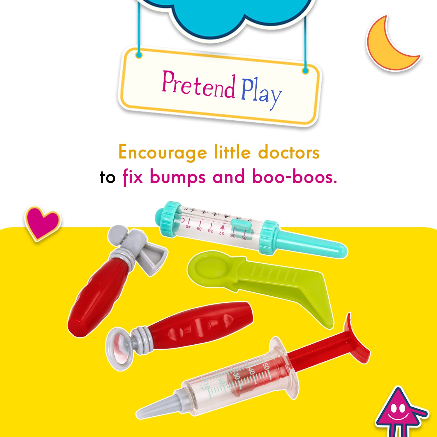 Battat – Pretend Play Doctor Set – Kids Nurse Toys – 10-Pieces & Carry Case – Toddler House Call Playset – 3 Years + – Deluxe Doctor Kit