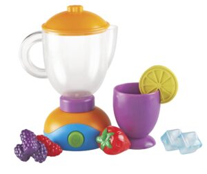 learning resources new sprouts smoothie maker!, pretend mixer for kids, kitchen toys for kids, play food, 9 pieces, ages 2+