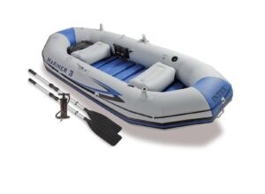 intex mariner 3 boat set, grey/black/grey, os