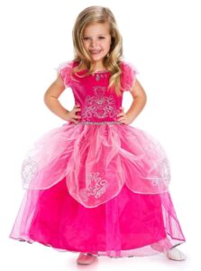 little adventures deluxe pink princess dress up costume (medium age 3-5) - machine washable child pretend play and party dress with no glitter