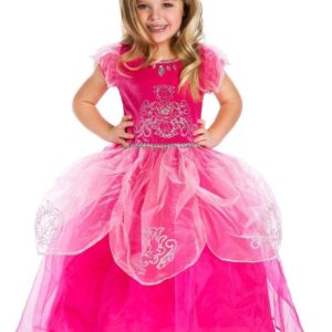 Little Adventures Deluxe Pink Princess Dress Up Costume (Medium Age 3-5) - Machine Washable Child Pretend Play and Party Dress with No Glitter