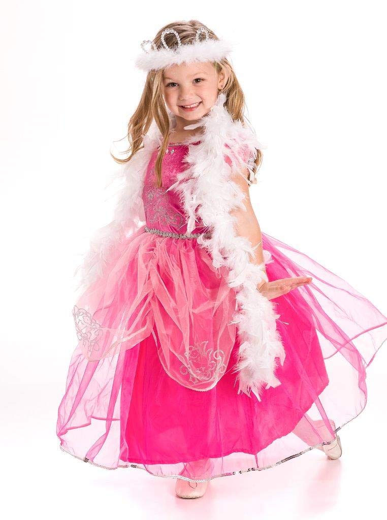 Little Adventures Deluxe Pink Princess Dress Up Costume (Medium Age 3-5) - Machine Washable Child Pretend Play and Party Dress with No Glitter