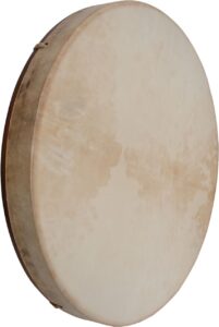 dobani pretuned goatskin head red cedar wood frame drum w/beater 18"x2"