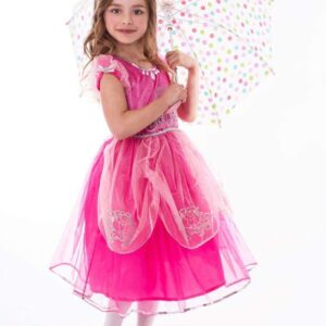 Little Adventures Deluxe Pink Princess Dress Up Costume (Medium Age 3-5) - Machine Washable Child Pretend Play and Party Dress with No Glitter