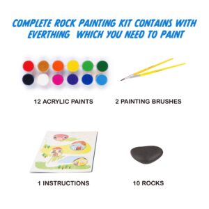 Jar Melo Rock Painting Kits for Kids; Non-Toxic; Hide and Seek Rock ; Creative Rock Art; Paint Rocks; Arts and Crafts Kits for Kids Ages 4-8,Halloween Craft Kit