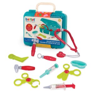 battat – pretend play doctor set – kids nurse toys – 10-pieces & carry case – toddler house call playset – 3 years + – deluxe doctor kit