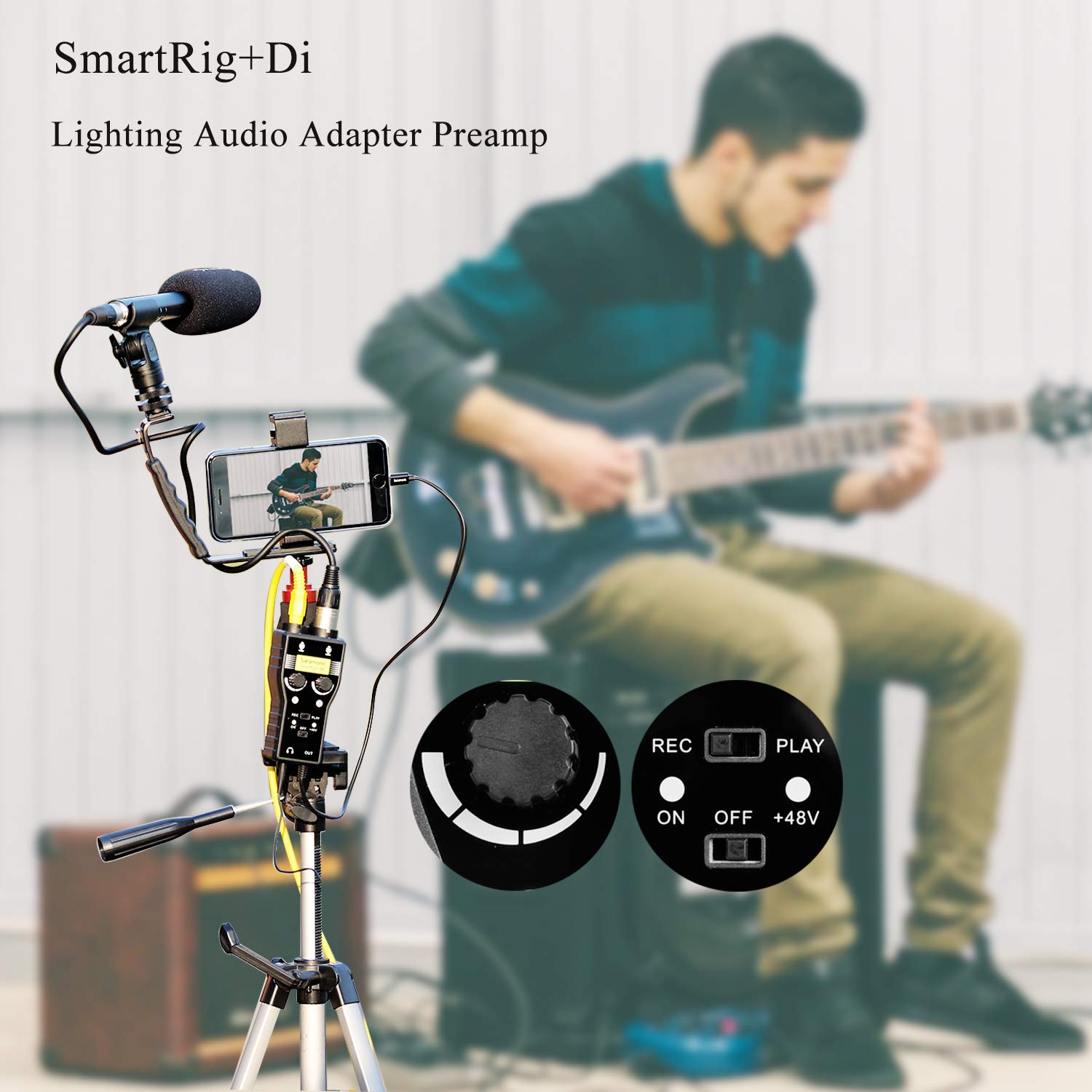 Saramonic SmartRig+ 2-Channel XLR/3.5mm Karaoke Microphone Audio Mixer with Preamp & Guitar Interface for DSLR Cameras Camcorder iPhone X 8 8x 7 7 plus iPad iPod Android Smartphone Guitar