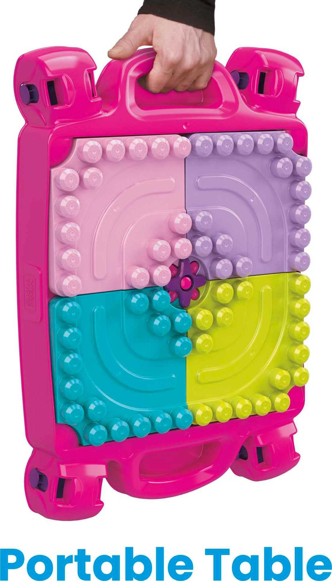 MEGA BLOKS First Builders Toddler Blocks Toy Set, Build ‘n Learn Activity Table with 30 Pieces and Storage, Pink, Ages 1+ Years (Amazon Exclusive)