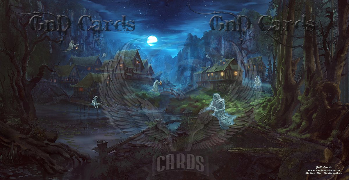 GnD Cards The Haunted Village Custom Playmat MTG