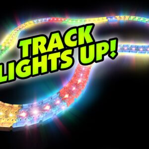 Mindscope LED Laser Tracks by Twister Tracks 12 Feet of Light Up Flexible Track + 1 Light Up Race Car Each Individual Track Piece Contains Lights (Standard Color System)