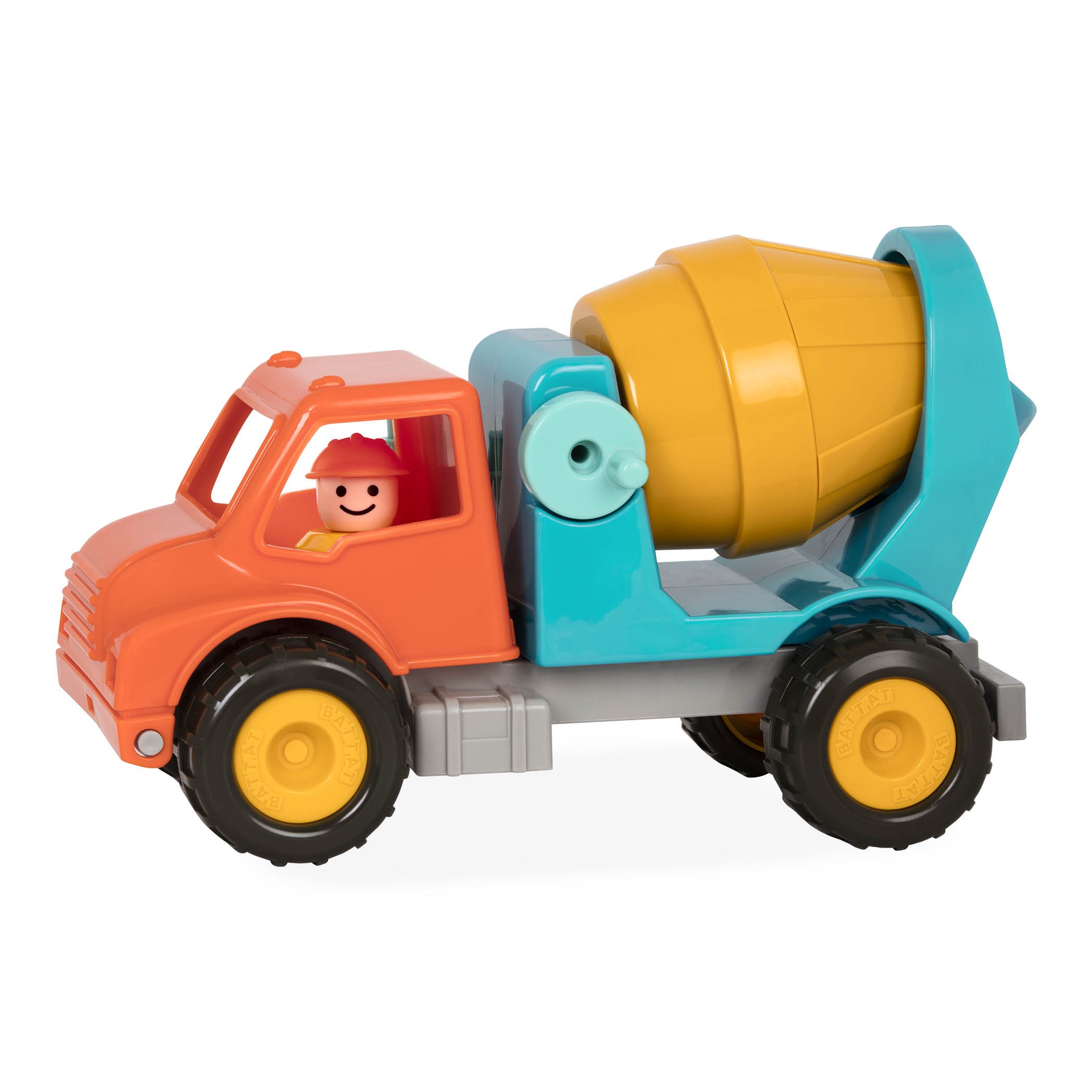 Battat – Spinning Cement Truck – Classic Toddler Trucks – Kids Construction Toys- Soft Rubber Wheels – Cement Mixer- 18 Months +