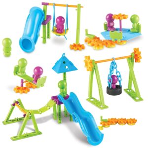 learning resources playground engineering & design stem set - 104 pieces, ages 5+ stem toys for kids, construction toys