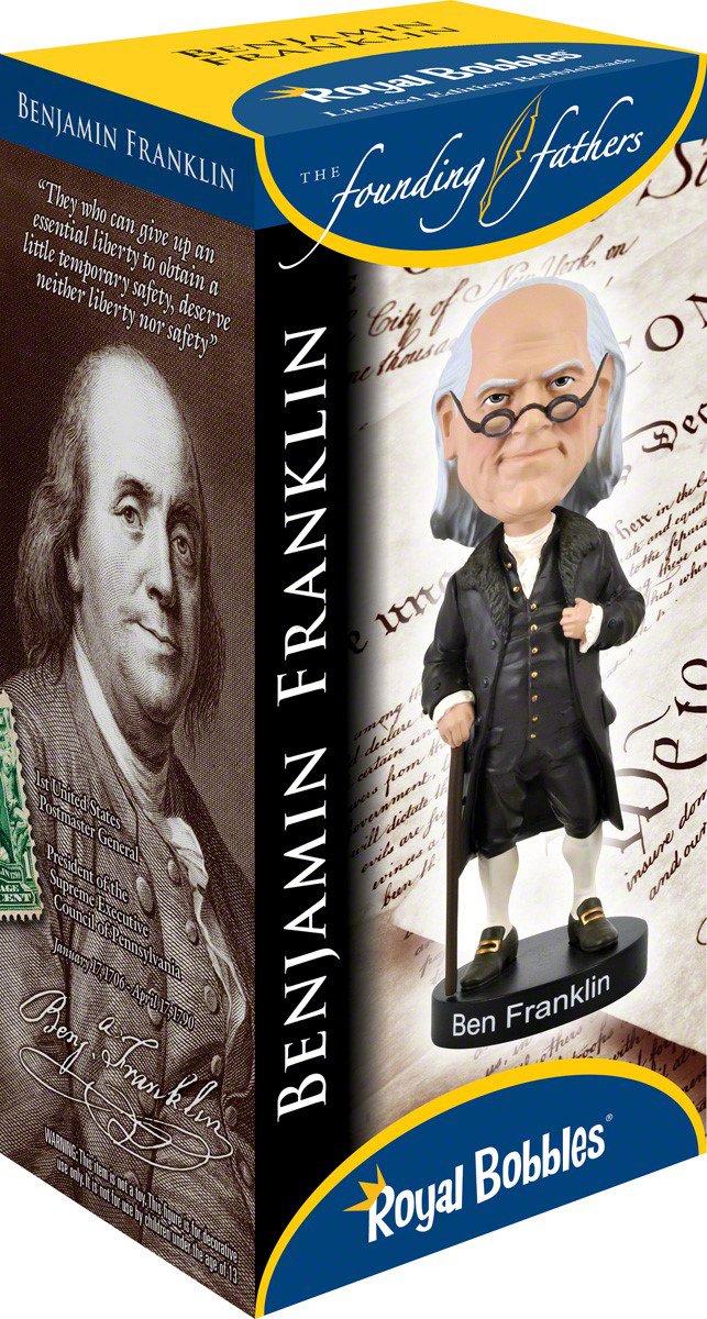 Royal Bobbles Benjamin Franklin American Founding Father Collectible Bobblehead Statue