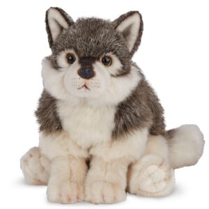 bearington nanook plush stuffed animal gray wolf, 13 inches