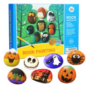 jar melo rock painting kits for kids; non-toxic; hide and seek rock ; creative rock art; paint rocks; arts and crafts kits for kids ages 4-8,halloween craft kit