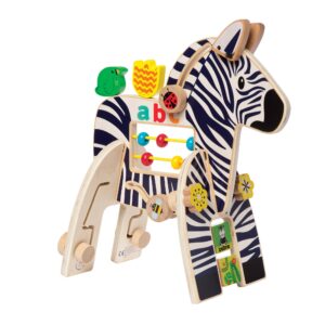 manhattan toy safari zebra wooden toddler activity toy