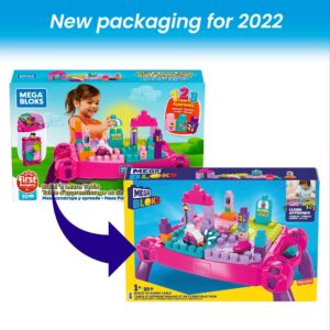 MEGA BLOKS First Builders Toddler Blocks Toy Set, Build ‘n Learn Activity Table with 30 Pieces and Storage, Pink, Ages 1+ Years (Amazon Exclusive)