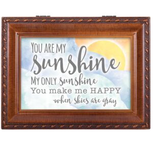 Cottage Garden You are My Only Sunshine Happy Woodgrain Keepsake Music Box Plays You are My Sunshine