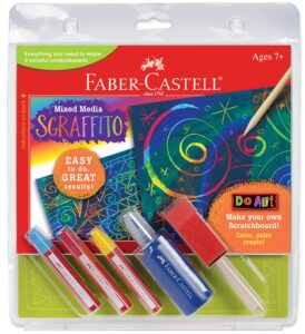 faber-castell do art sgraffito - diy scratch art kit for kids