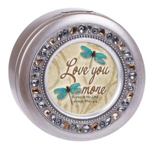 cottage garden love you more brushed silvertone jewelry music box plays amazing grace