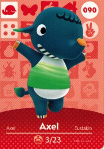 nintendo animal crossing happy home designer amiibo card axel 090/100 usa version