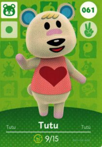 nintendo animal crossing happy home designer amiibo card tutu 061/100 usa version