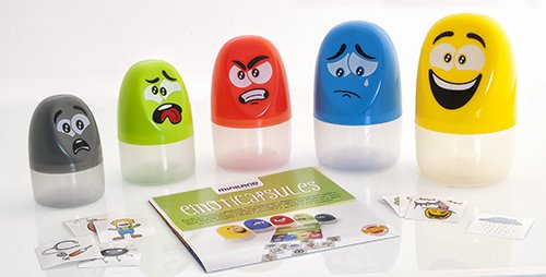 Miniland Emoticapsules. Multicolor and Funny Toy which Represent The Basic Emotions and Invite Children from 2 to 6 Years to Recognize Daily Feelings. SEL Learning