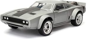 jada toys fast & furious 1:24 dom's ice charger die-cast car, toys for kids and adults, silver (98291)