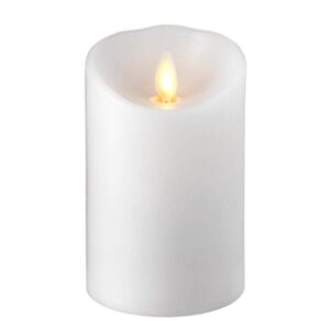 raz imports inc push flame flameless battery operated led pillar candle white 3"x 4" for home décor, holiday and gift