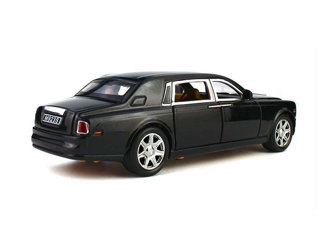 Greshare Model car, 1:24 Rolls-Royce Phantom Diecast Sound & Light & Pull Back Model Toy Car Black New in Box