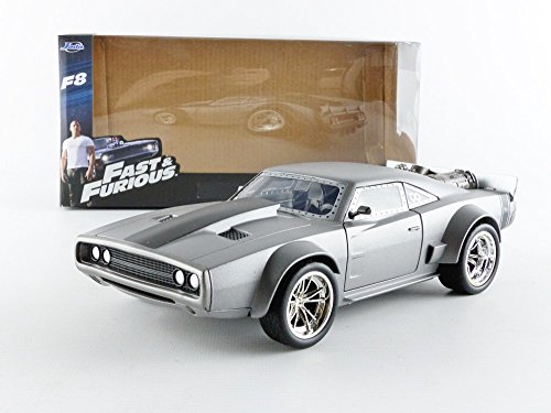 JADA Toys Fast & Furious 1:24 Dom's Ice Charger Die-cast Car, Toys for Kids and Adults, Silver (98291)