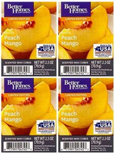 better homes and gardens white peach mango scented wax cubes - 4-pack