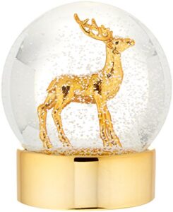 lenox holidays reindeer golden snowglobe, gold