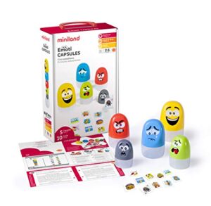 miniland emoticapsules. multicolor and funny toy which represent the basic emotions and invite children from 2 to 6 years to recognize daily feelings. sel learning