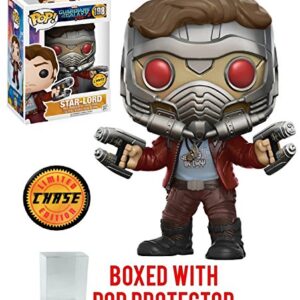 Funko Pop Marvel: Guardians of the Galaxy Vol. 2 - Star Lord Chase Variant Limited Edition Vinyl Figure (Bundled with Pop Box Protector Case)