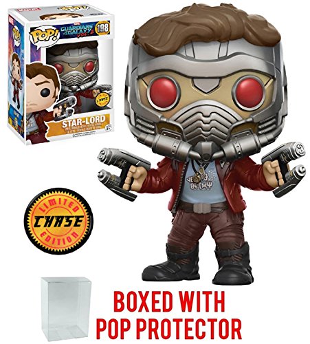 Funko Pop Marvel: Guardians of the Galaxy Vol. 2 - Star Lord Chase Variant Limited Edition Vinyl Figure (Bundled with Pop Box Protector Case)