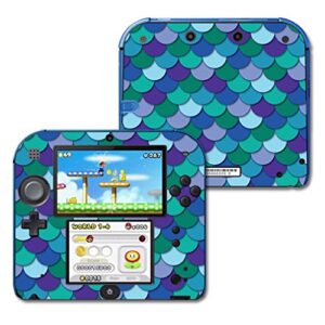 mightyskins skin compatible with nintendo 2ds - blue scales | protective, durable, and unique vinyl decal wrap cover | easy to apply, remove, and change styles | made in the usa