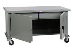 little giant wwc30722hd6phfl mobile heavy-duty cabinet workbench, 3600 lb. capacity, 2 heavy-duty drawers, 30" depth x 72" width, gray