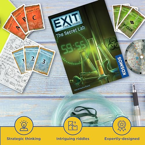 Exit: The Secret Lab | Exit: The Game - A Kosmos Game | Kennerspiel Des Jahres Winner | Family-Friendly, Card-Based at-Home Escape Room Experience for 1 to 4 Players, Ages 12+