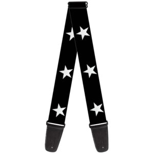 buckle-down guitar strap star black white 2 inches wide