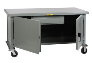 little giant wwc3072-hd6phfl mobile heavy-duty cabinet workbench, 3600 lb. capacity, heavy-duty drawer, 30" depth x 72" width, gray