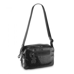 tous waterproof vinyl combined with patent leather effect crossbody bag for women, 16x23x7.5 cm, lindsay collection