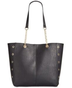 inc womens korra faux leather tote shopper handbag black small