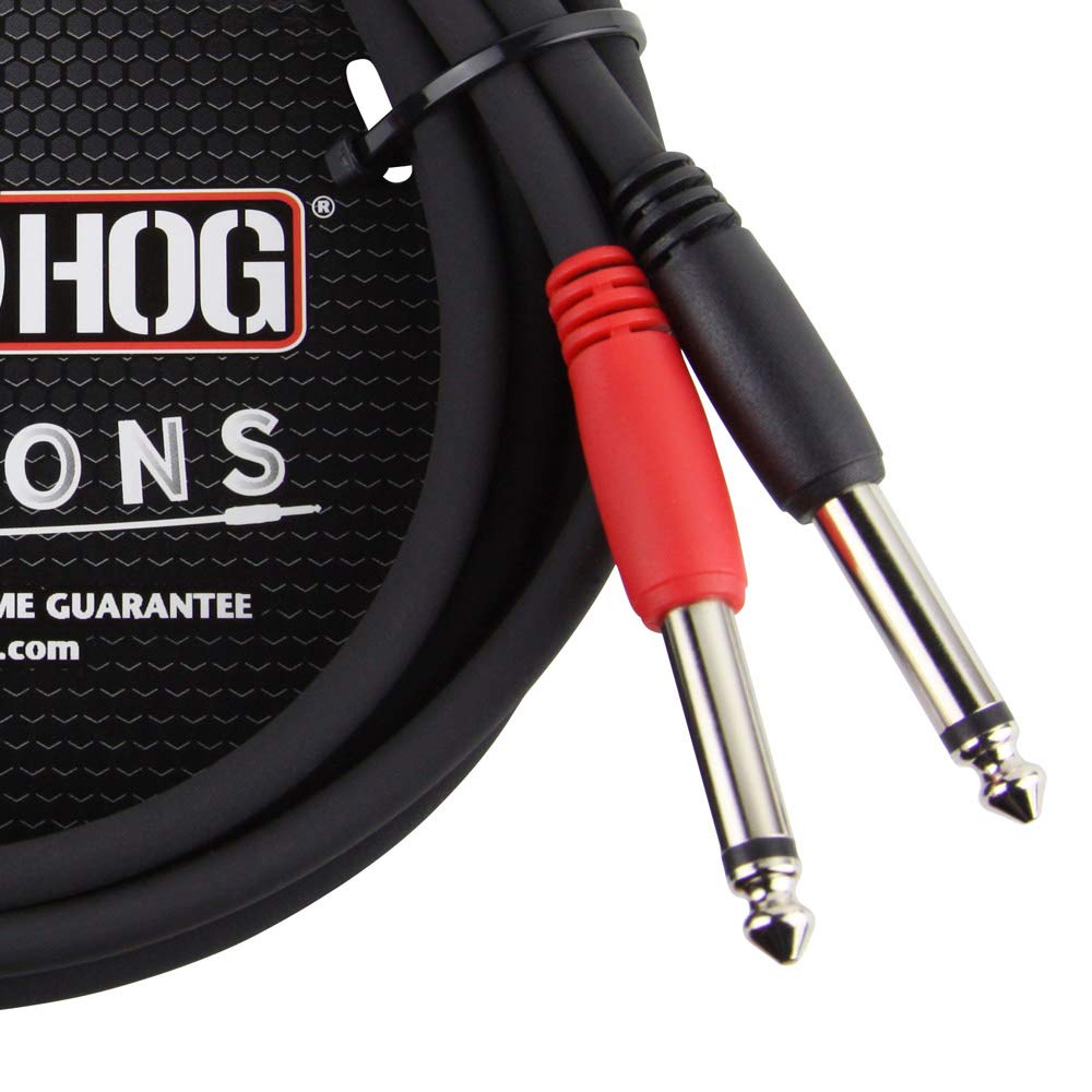 Pig Hog PD-21410 Dual 1/4" Mono (Male) Cable, 10 Feet