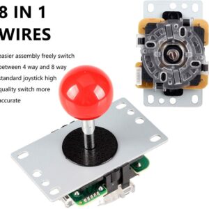 EG STARTS 2 Player Arcade Contest DIY Kits USB Encoder To PC Joystick + 8 Ways Sticker + Chrome Plating LED Illuminated Push Button 1 & 2 Player Coin Buttons For Arcade Mame Raspberry Pi Games