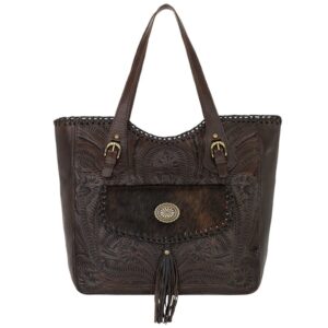 American West Ladies' Leather Concealed Carry Tote, Brindle Hair On, Annie's Secret