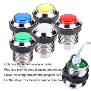 EG STARTS 2 Player Arcade Contest DIY Kits USB Encoder To PC Joystick + 8 Ways Sticker + Chrome Plating LED Illuminated Push Button 1 & 2 Player Coin Buttons For Arcade Mame Raspberry Pi Games