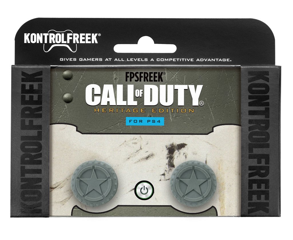 KontrolFreek FPS Freek Call of Duty WWII Heritage Edition for PlayStation 4 (PS4) Controller | Performance Thumbsticks | 1 Mid-Rise, 1 High-Rise Concave | Green